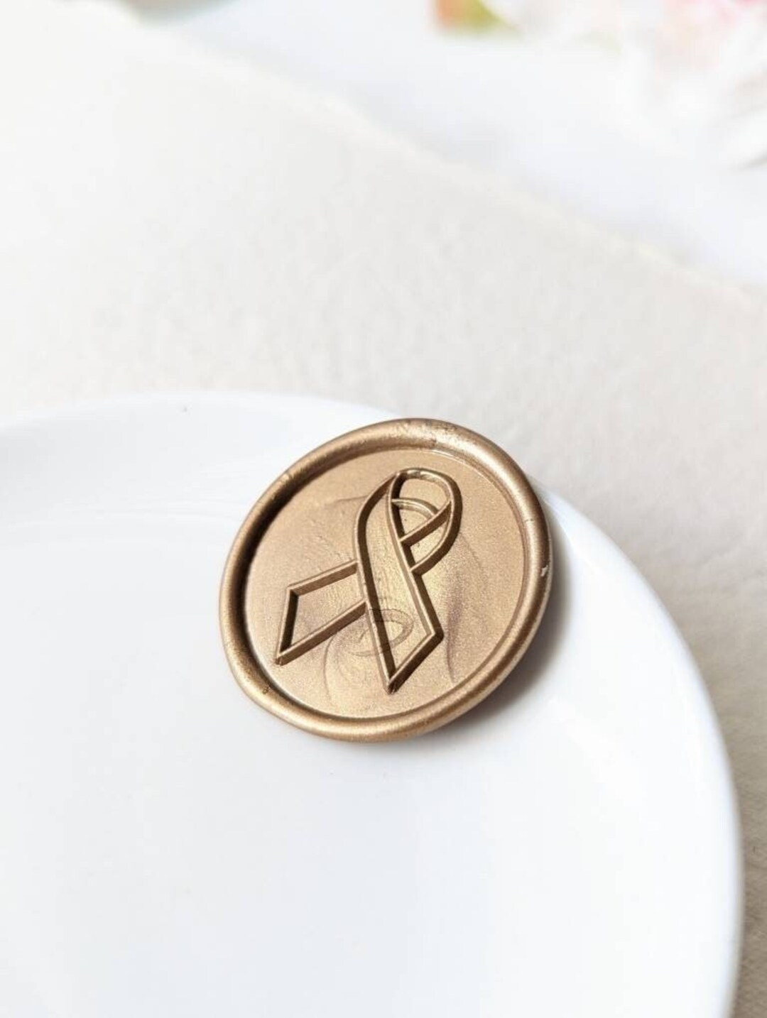 Cancer Awareness Ribbon Wax Seal Stickers: Handmade Self-adhesive Seals ...
