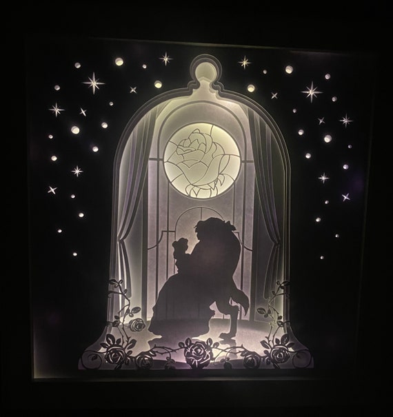 Beauty and the Beast Shadow Box - Etsy UK