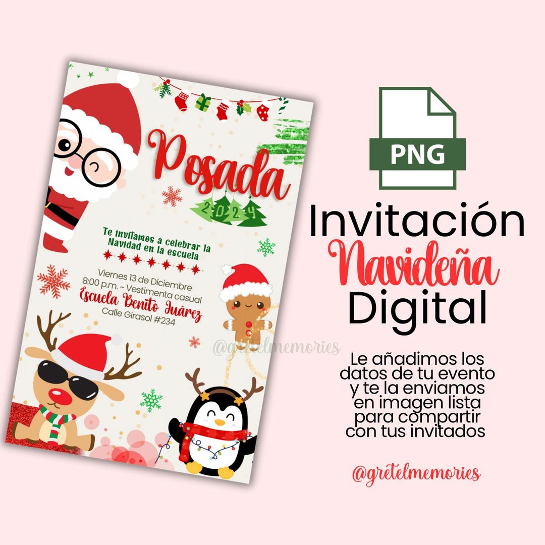 Christmas Posada Invitation for Children Digital in Personalized Image ...