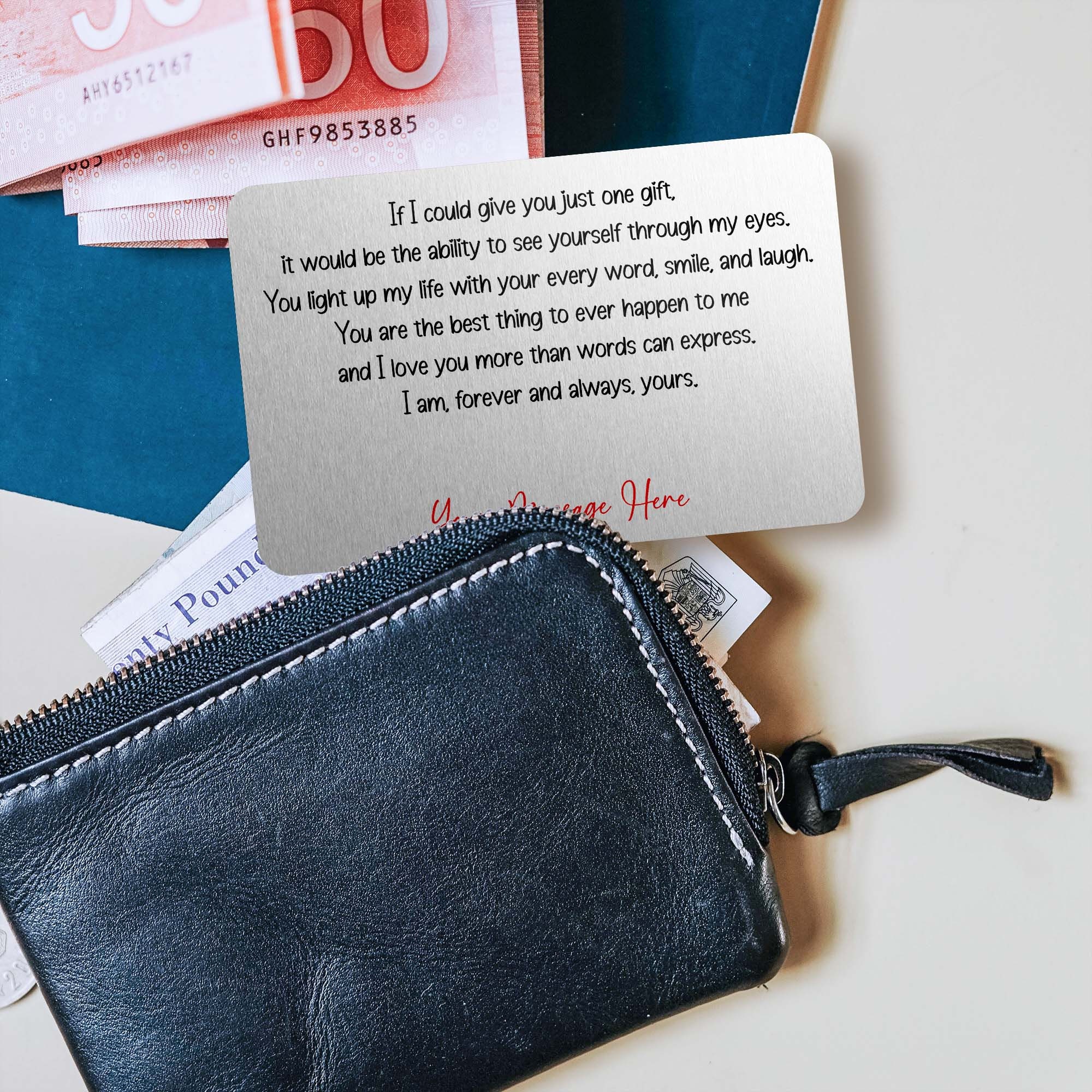 Personalised If I Could Give You One Gift Metal Wallet Card | Etsy