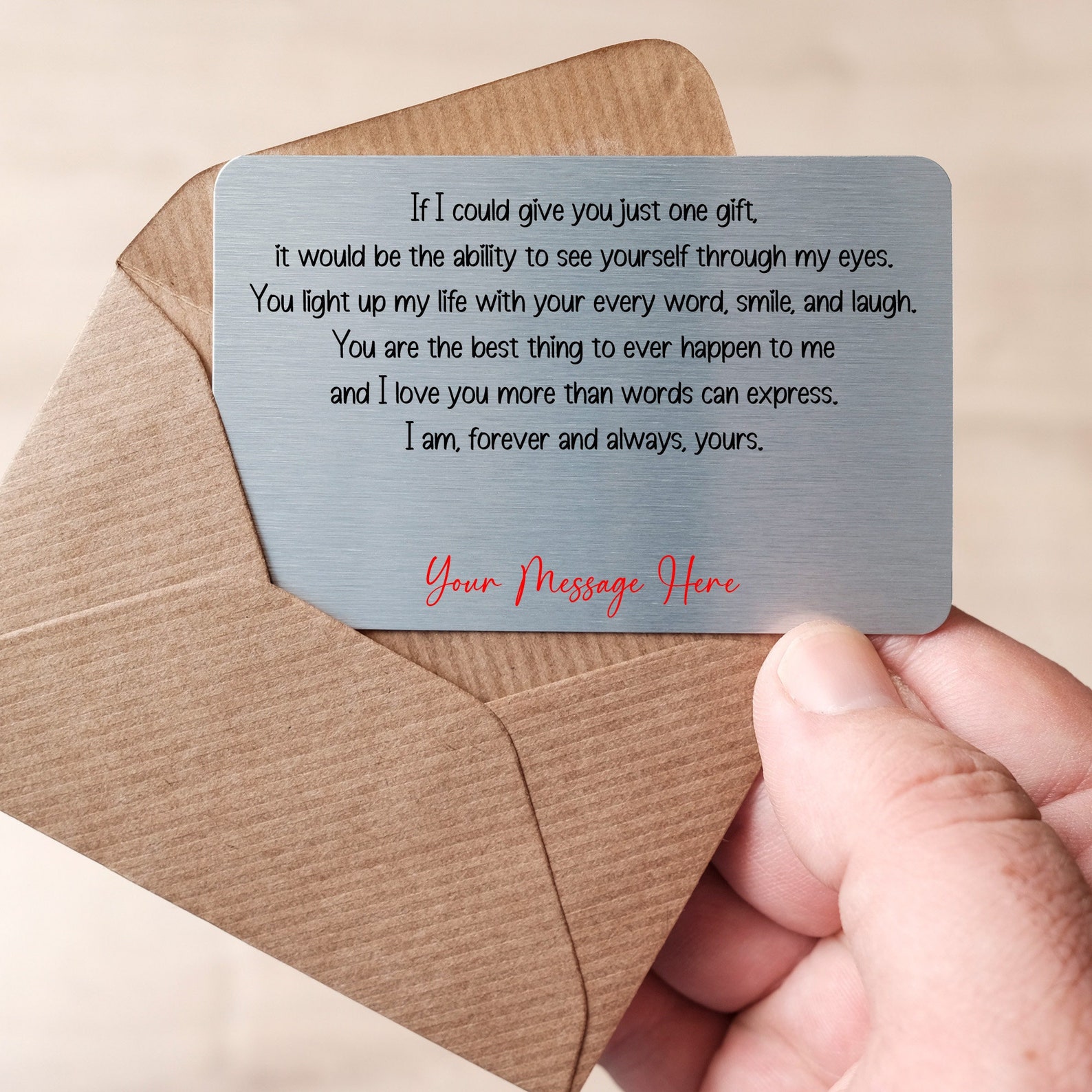 Personalised If I Could Give You One Gift Metal Wallet Card - Etsy