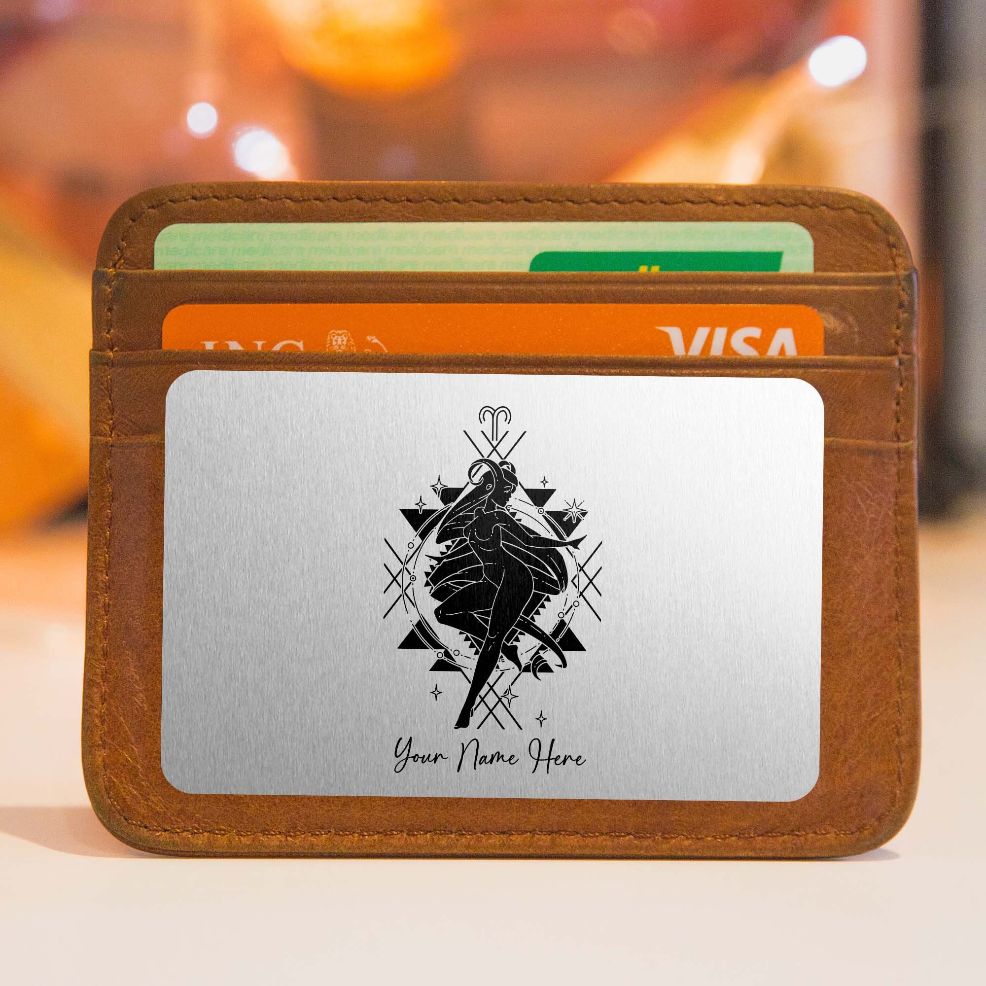 Cancer Astrological Zodiac Sign Personalised Metal Wallet Card Paper ...