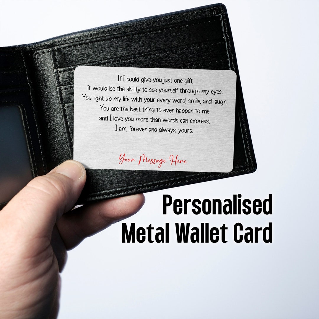 Personalized Metal Wallet Card: Romantic Gift for Him/her - Etsy