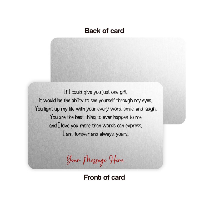 Personalised If I Could Give You One Gift Metal Wallet Card | Etsy