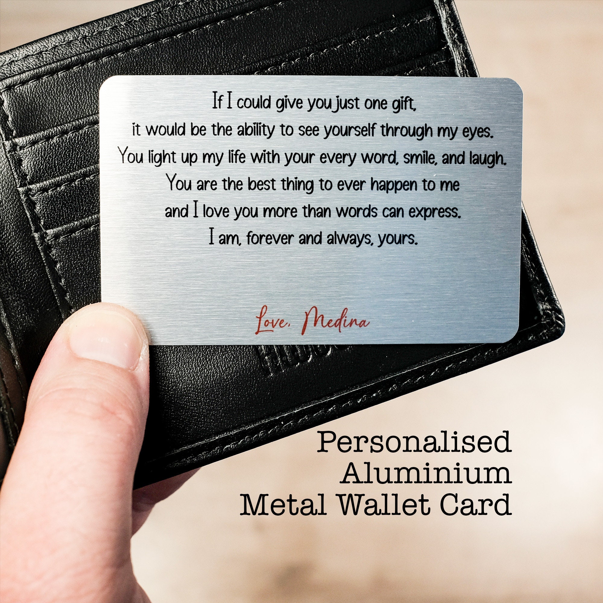 Personalised If I Could Give You One Gift Metal Wallet Card - Etsy