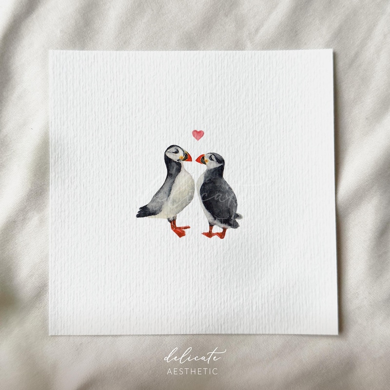 Original Puffin Painting - Etsy UK