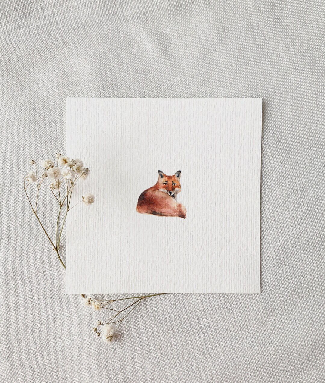 Red Fox Miniature Art Print From Original Watercolor - Etsy UK