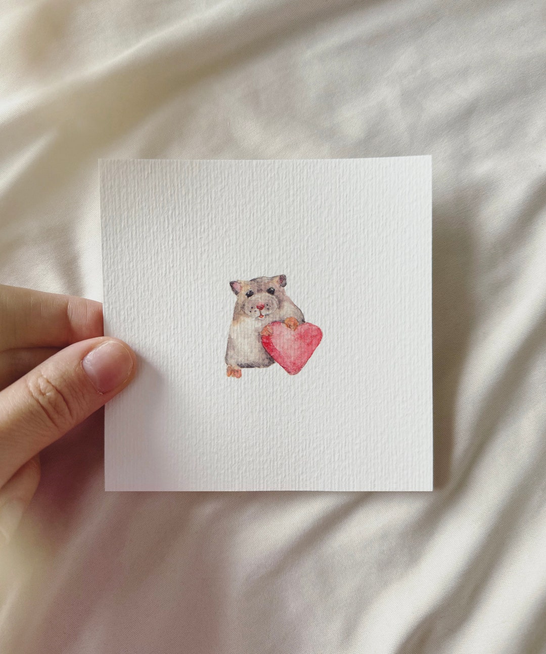 Cute Fur Nose: Hamster the Heart Thief Miniature Art Print Based on My ...