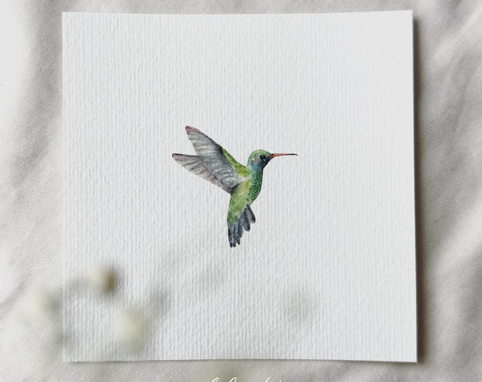 Wander - Tiny Original Watercolor 3 X 3" Landscape Neutral Artwork for ...