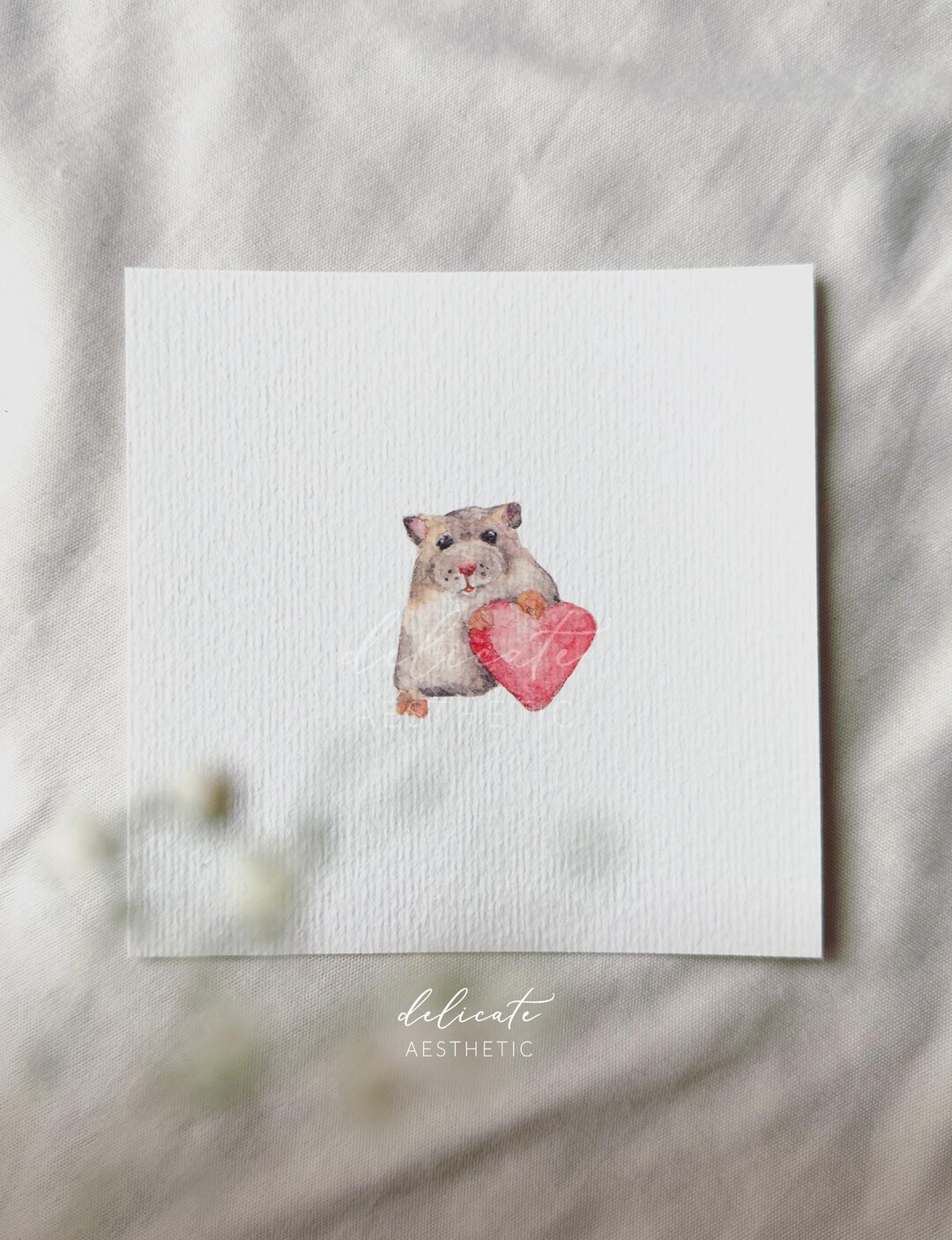 Cute Furry Friend: Hamster the Heart Thief - Miniature Art Print ...