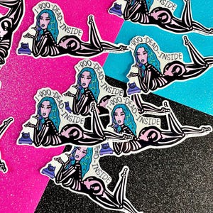 Skeleton Pin up Vinyl Sticker | Halloween Decals | Girly Horror ...