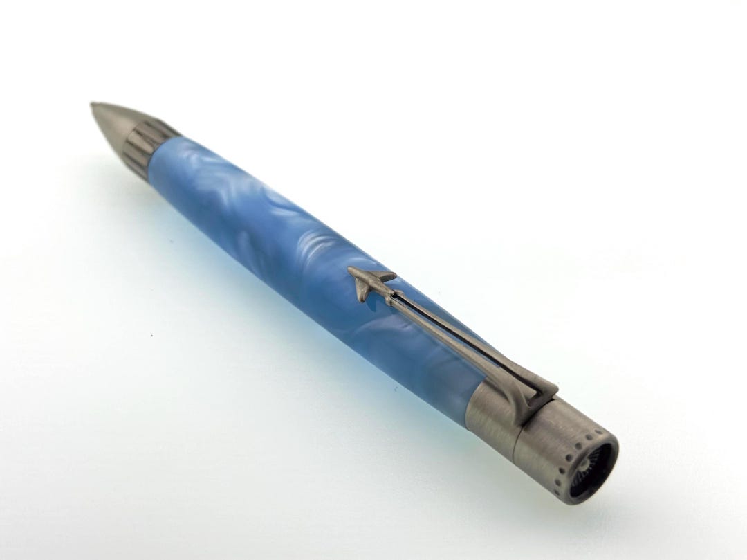 Jet Airliner Theme Pen Sky Blue Kirinite and Antique Pewter - Etsy