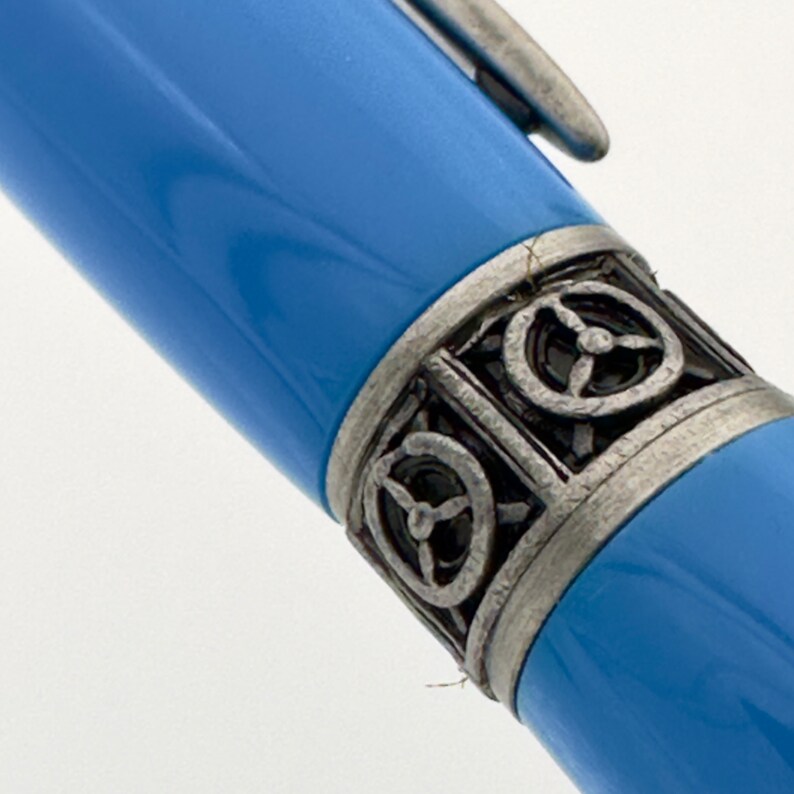 Propeller Airplane Theme Pen Clear Blue Sky and Antique Pewter - Etsy