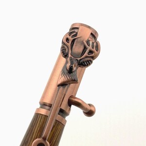Deer Antler Theme Pen - Desert Ironwood and Antique Brass - Etsy