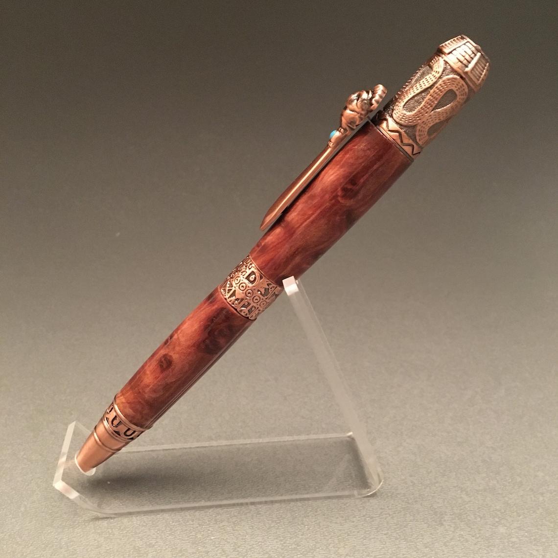Mayan Antique Copper Pen Thuya Burl Wood | Etsy