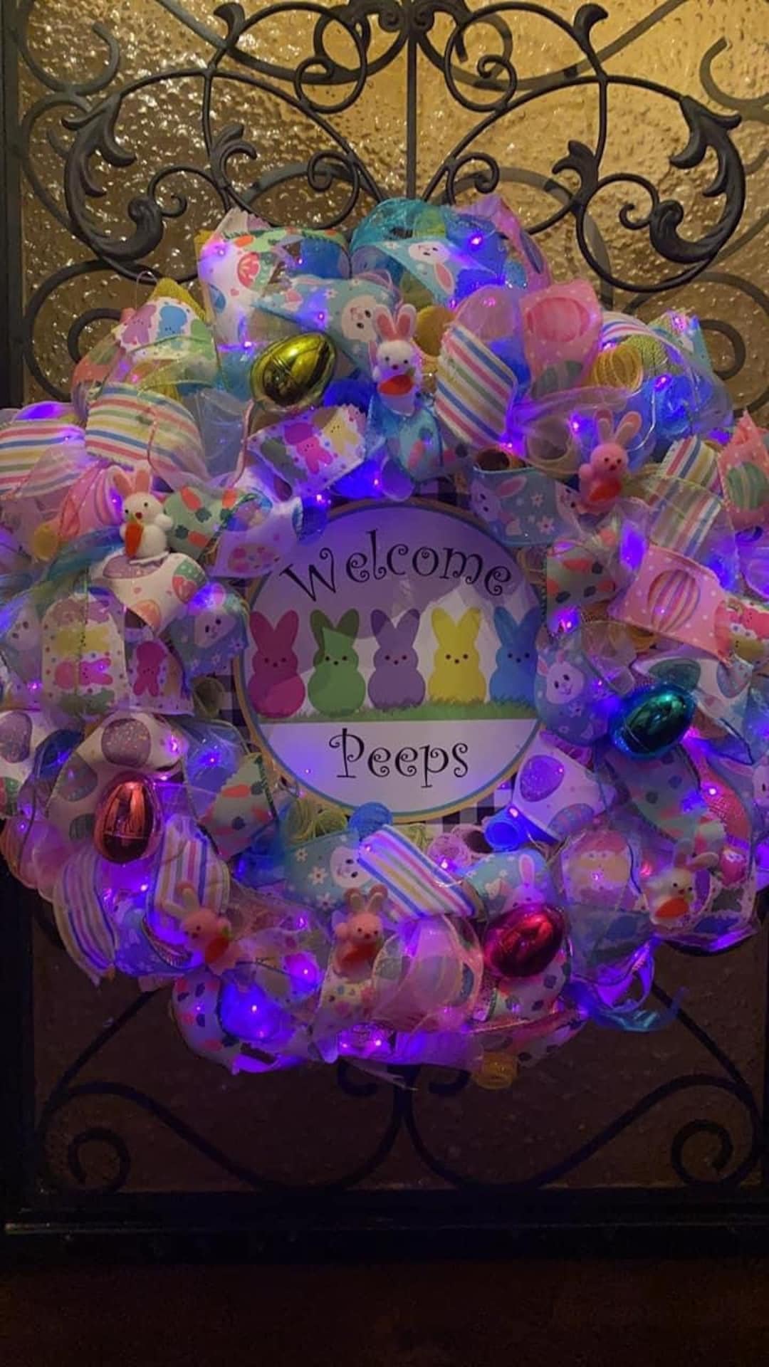 Peeps Easter Lighted Wreath - Etsy