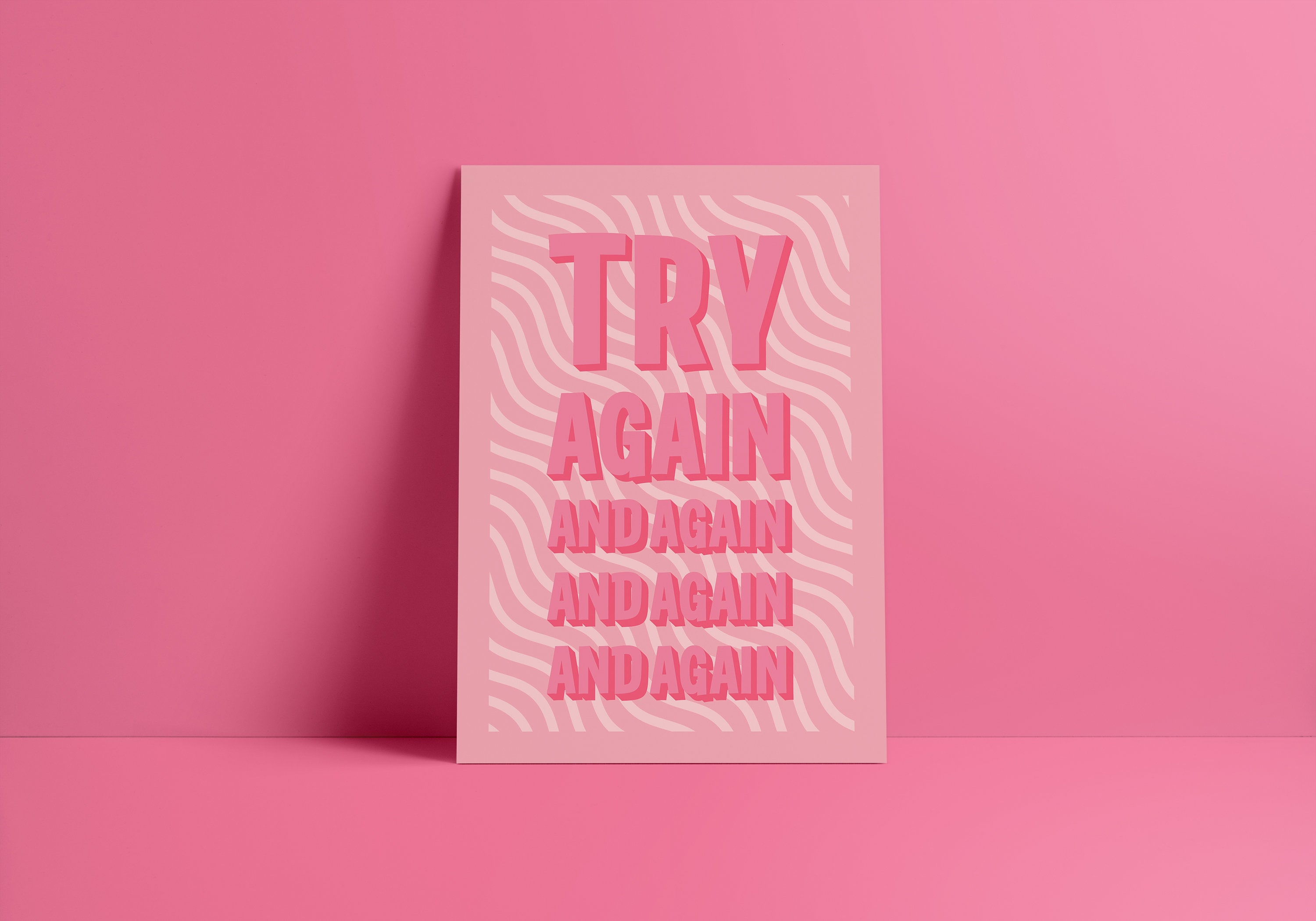 Try Again Poster A5 Decor Print Inspirational - Etsy UK