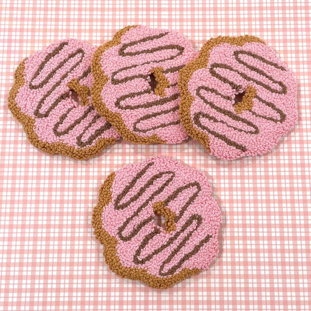 Mochi Donut Punch Needle Coasters Cute Japanese Foods, Mug Rugs, Kawaii ...