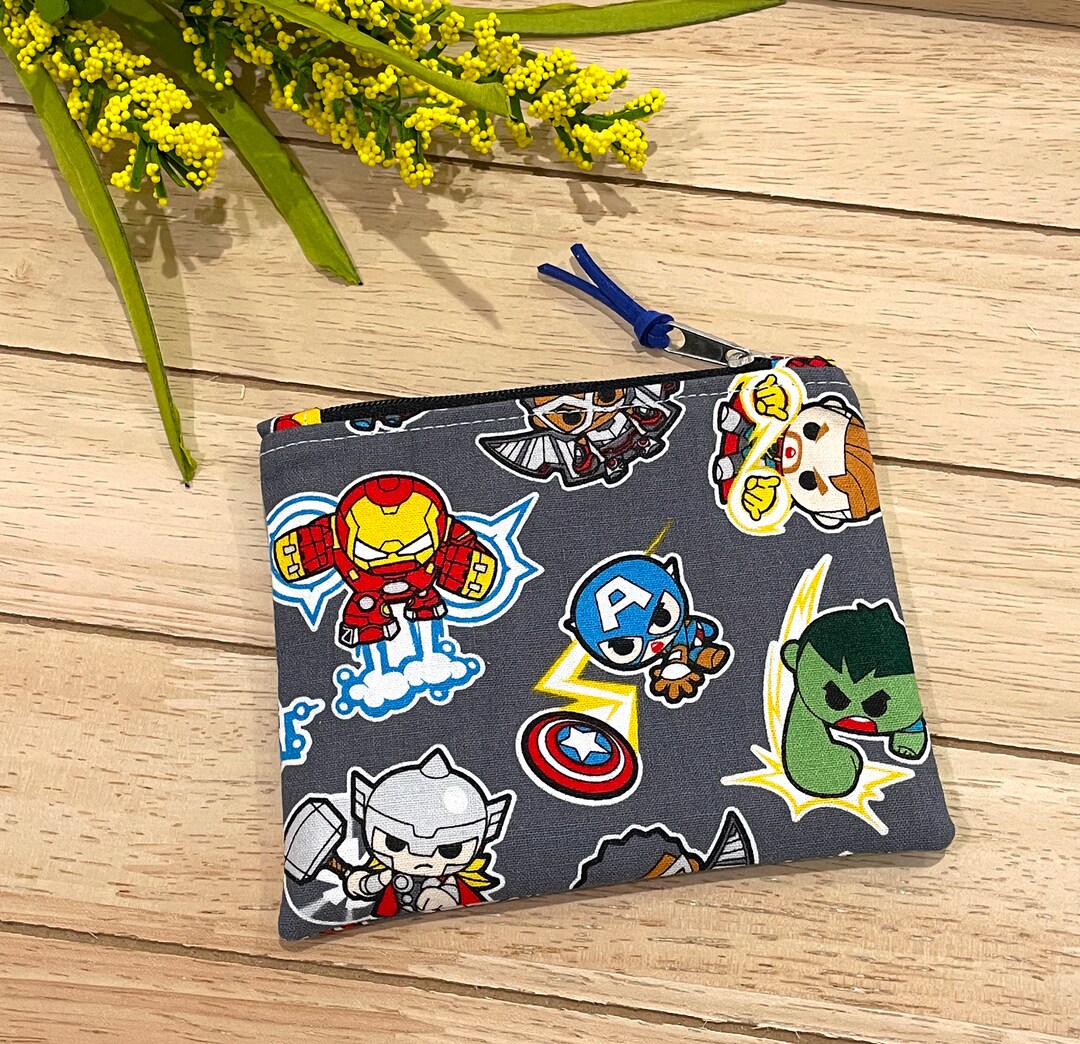 Marvel Zippered Coin Pouch, Small Zipper Pouches, Coin Purse, Credit ...
