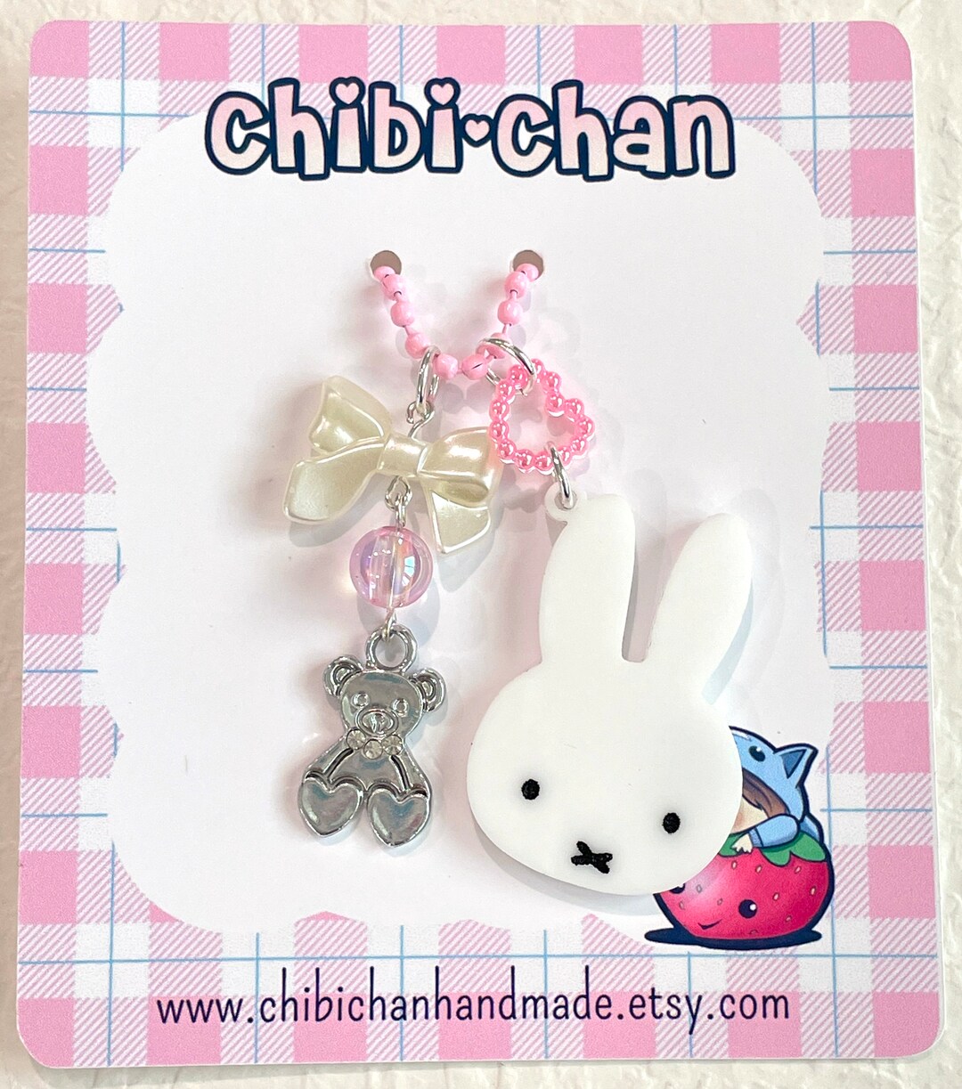 Cute Bunny Keychain, Bag Charm, Phone Charm, Kawaii Rabbit, Japanese ...