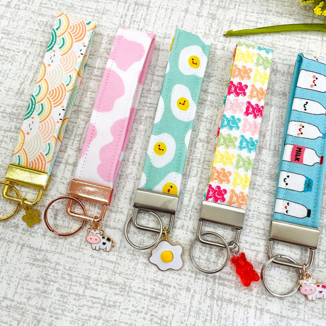 Fabric Key Fobs Keychain Wristlet Key Fobs Kawaii Key Fobs - Etsy