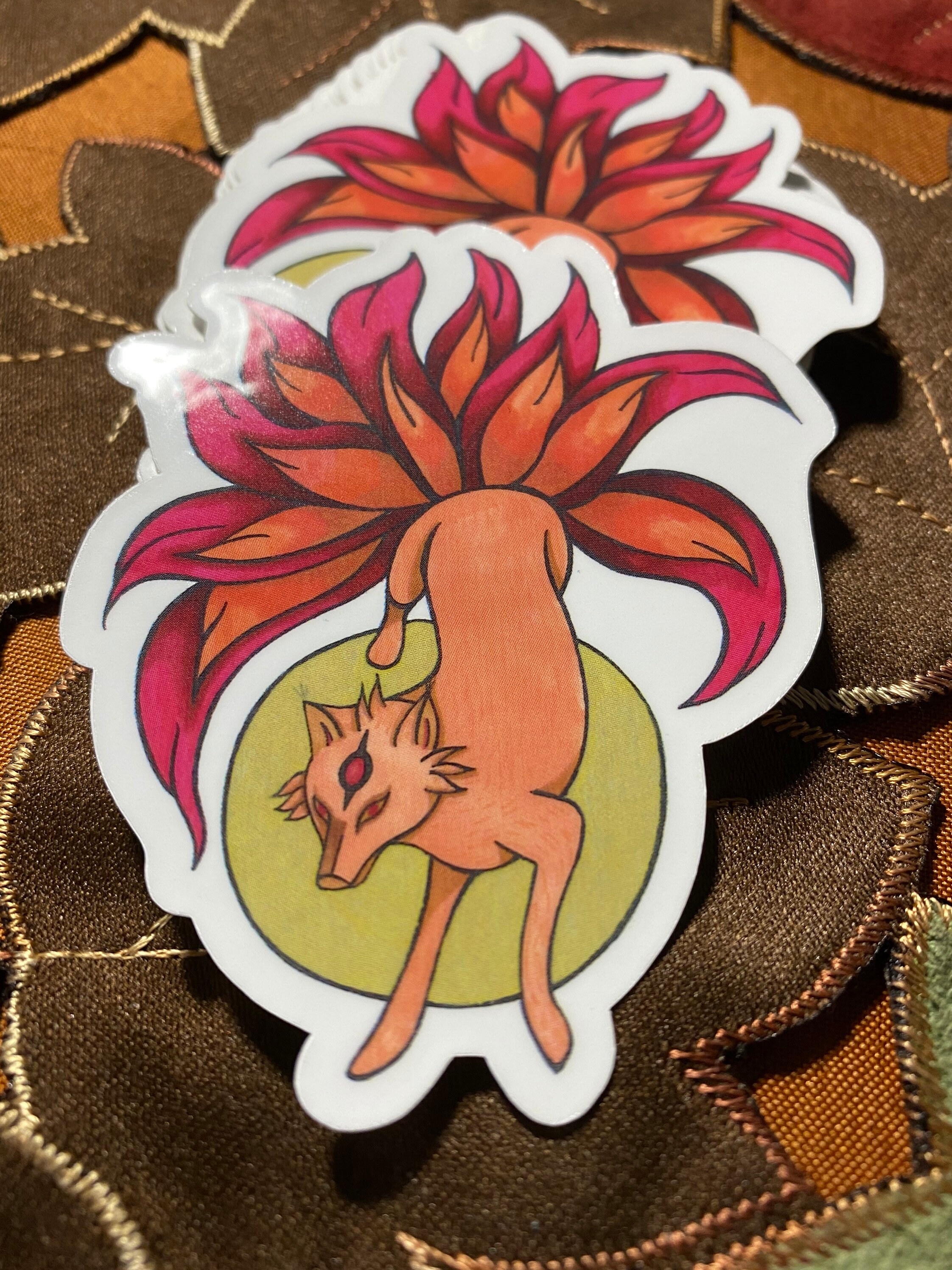 Fire Kitsune Stickers 3x3 Alcohol Markers Traditional - Etsy