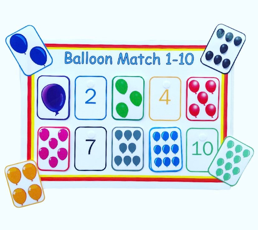 Digital Download 1-10 Balloon Match Activity Sheet - Etsy
