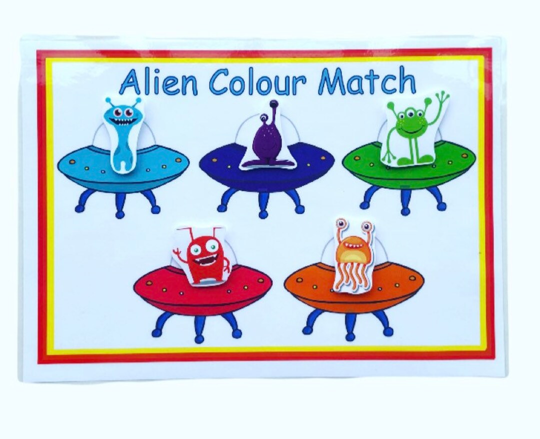 Alien Colour Match Activity Sheet - Etsy