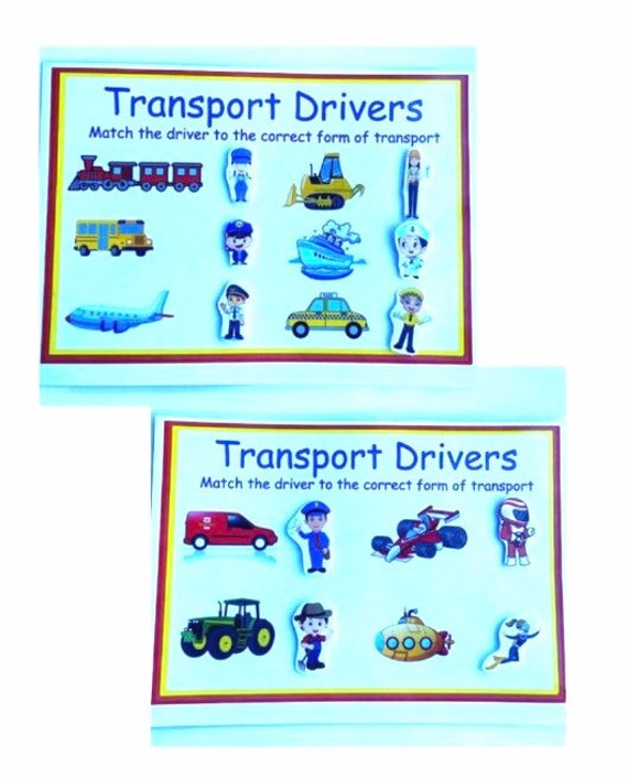 Transport Drivers activity sheets x2 | Etsy