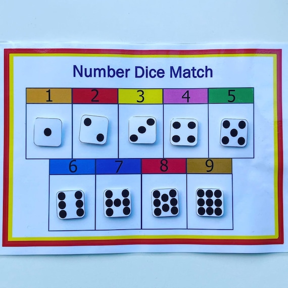 Number Dice Match Activity | Etsy