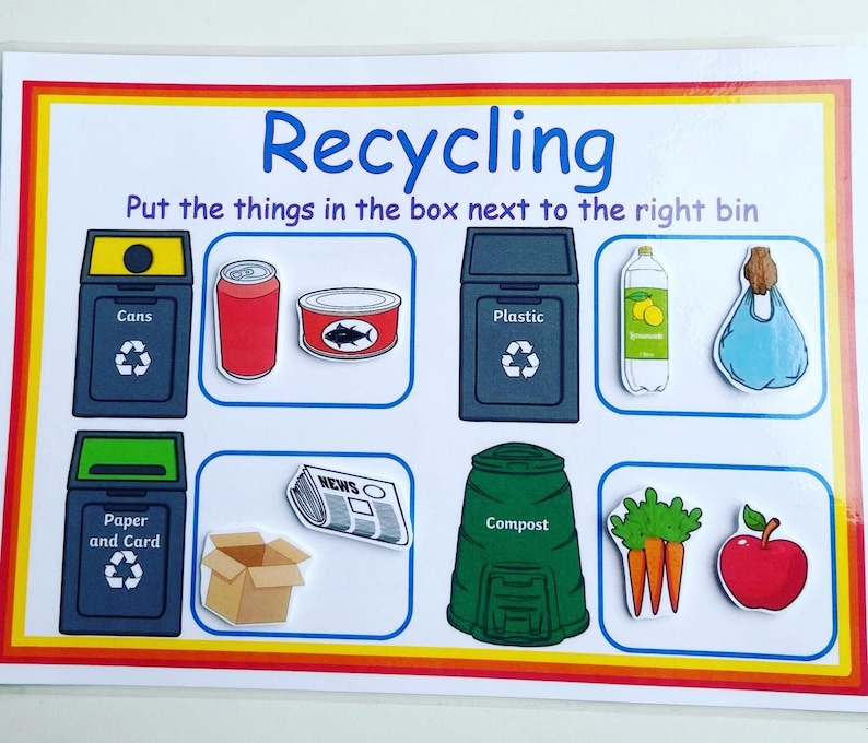 Recycling Activity Sheets - Etsy