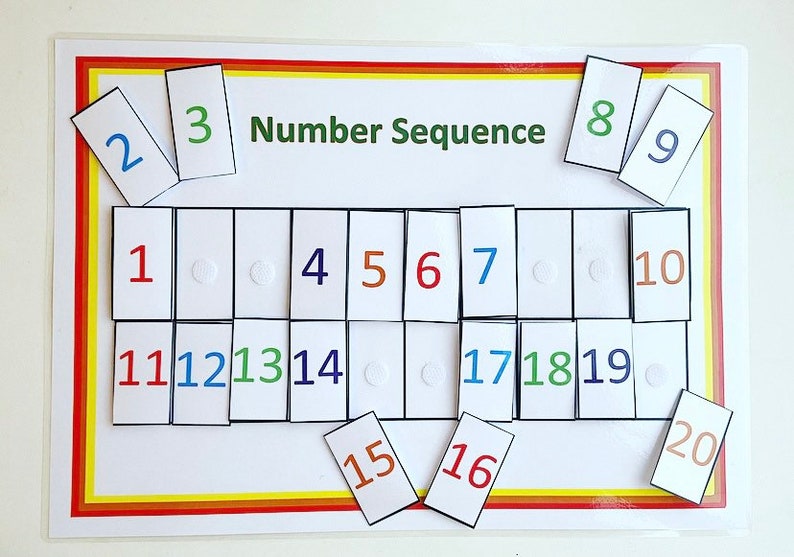 Number Sequence Worksheet 1-20 - Etsy