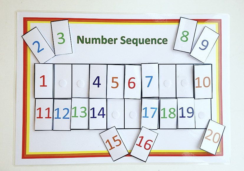 Sequencing Numbers 1-20 Worksheets