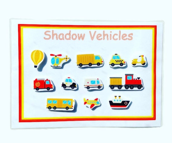 Shadow Vehicles Activity Sheet - Etsy