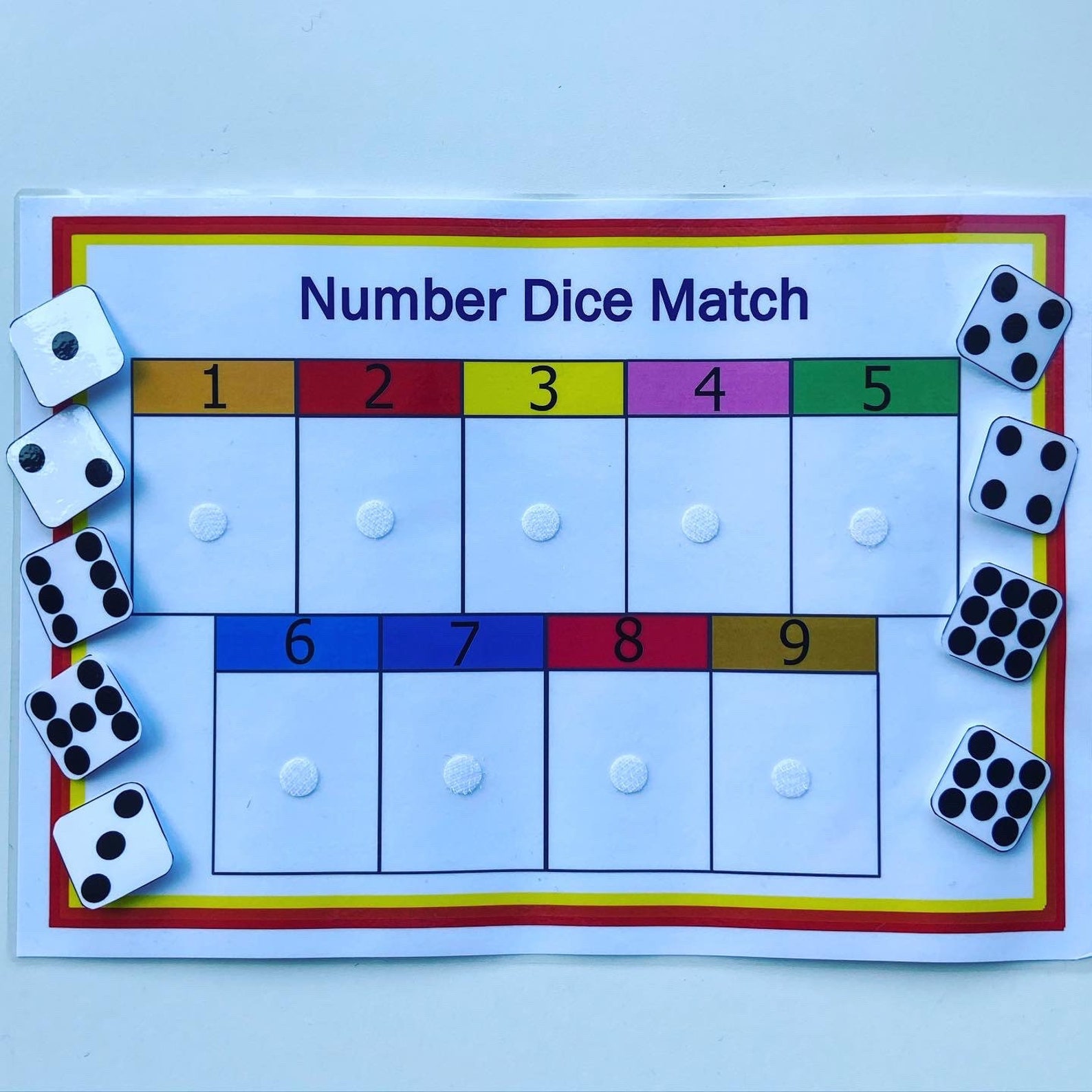 Number dice match activity | Etsy