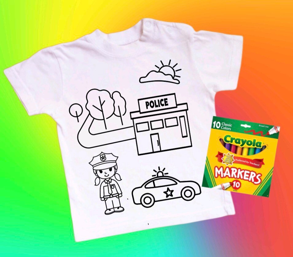 Coloring Shirt | Coloring Shirts | Washable | Reusable | Coloring Book ...