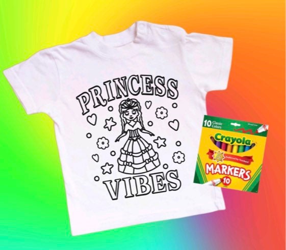 Washable Kids Coloring Shirt: Reusable Cartoon Activity - Etsy