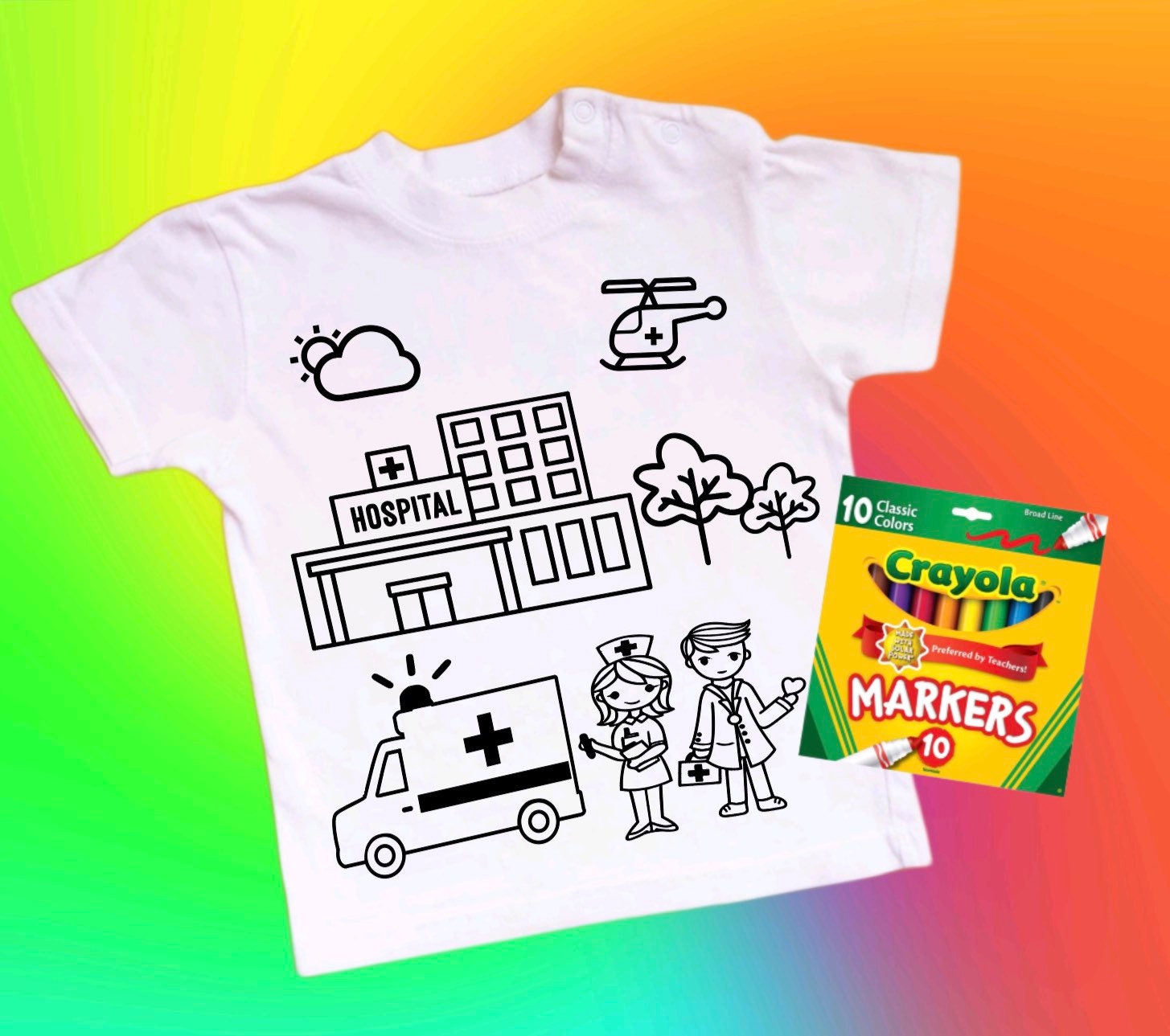 Coloring Shirt Coloring Shirts Washable Reusable Coloring Book Shirt ...