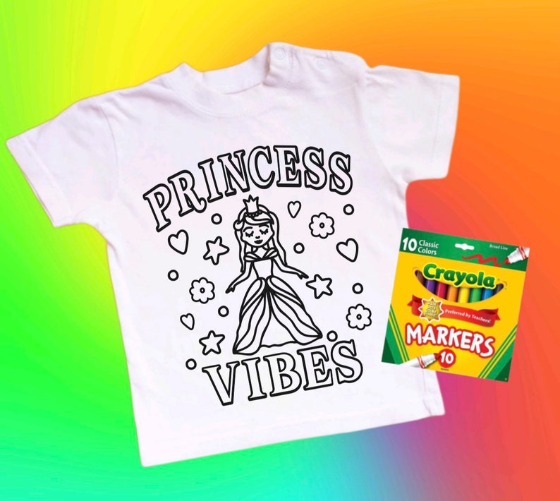 Washable Kids Coloring Shirt: Reusable Cartoon Activity - Etsy