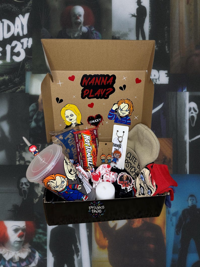 Horror Movie Night Gift Box: Tumbler, Earrings, Beanie & More - Etsy