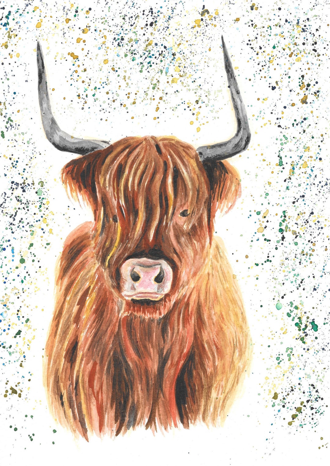 Highland Cow A5, A4 Print - Etsy