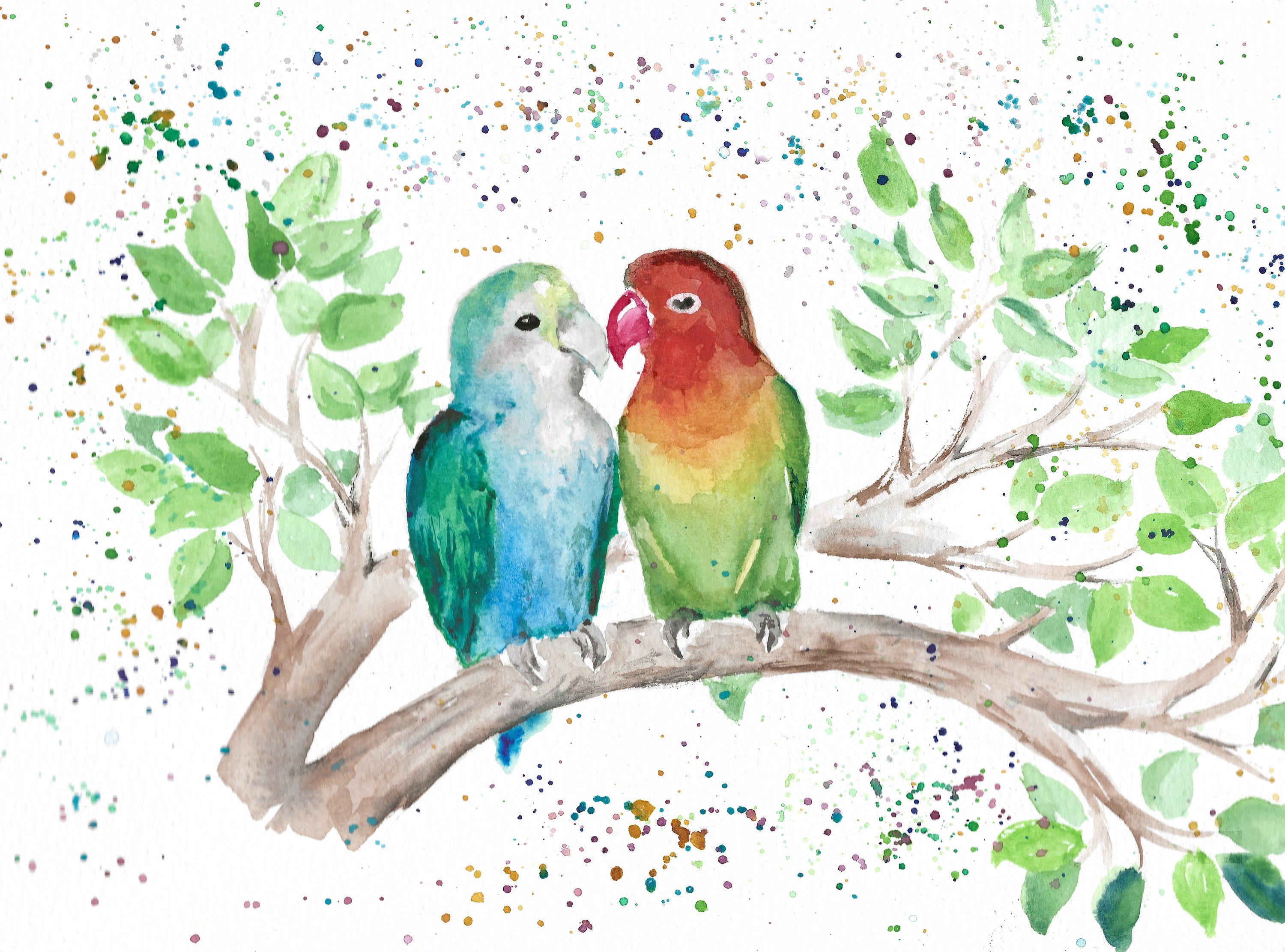 Paintings Of Love Birds