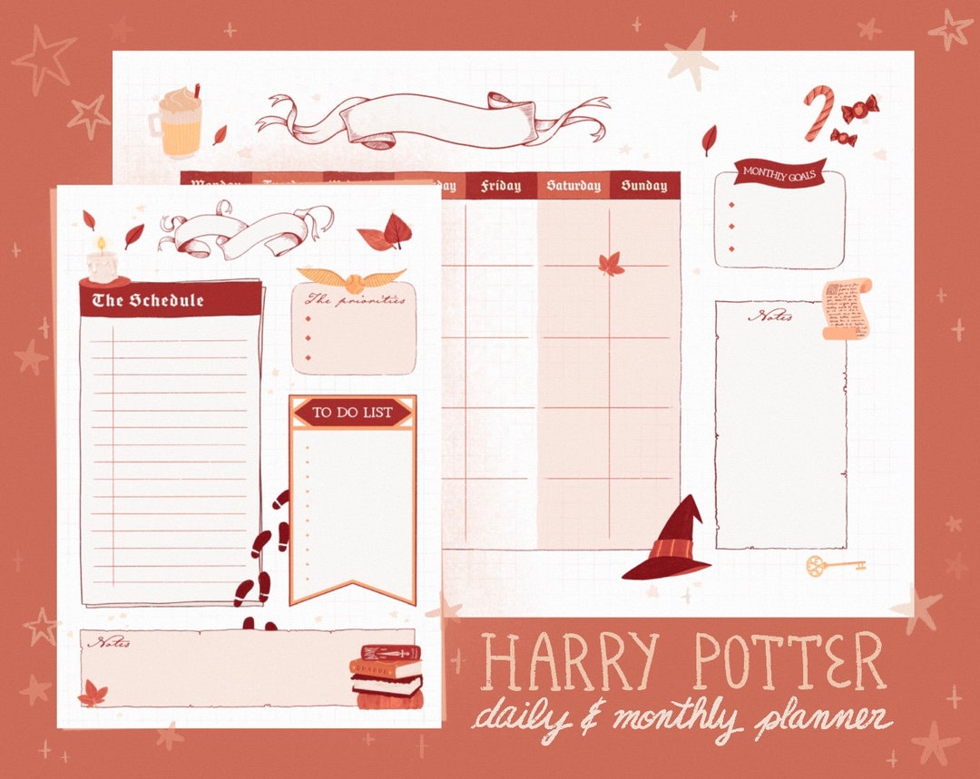 Wizarding School Planner: Daily & Monthly Undated Template (digital ...