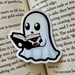 Ghost Reading Twilight Vinyl Sticker, Water Resistant, Kindle Sticker ...