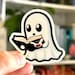 Ghost Reading Twilight Vinyl Sticker, Water Resistant, Kindle Sticker ...
