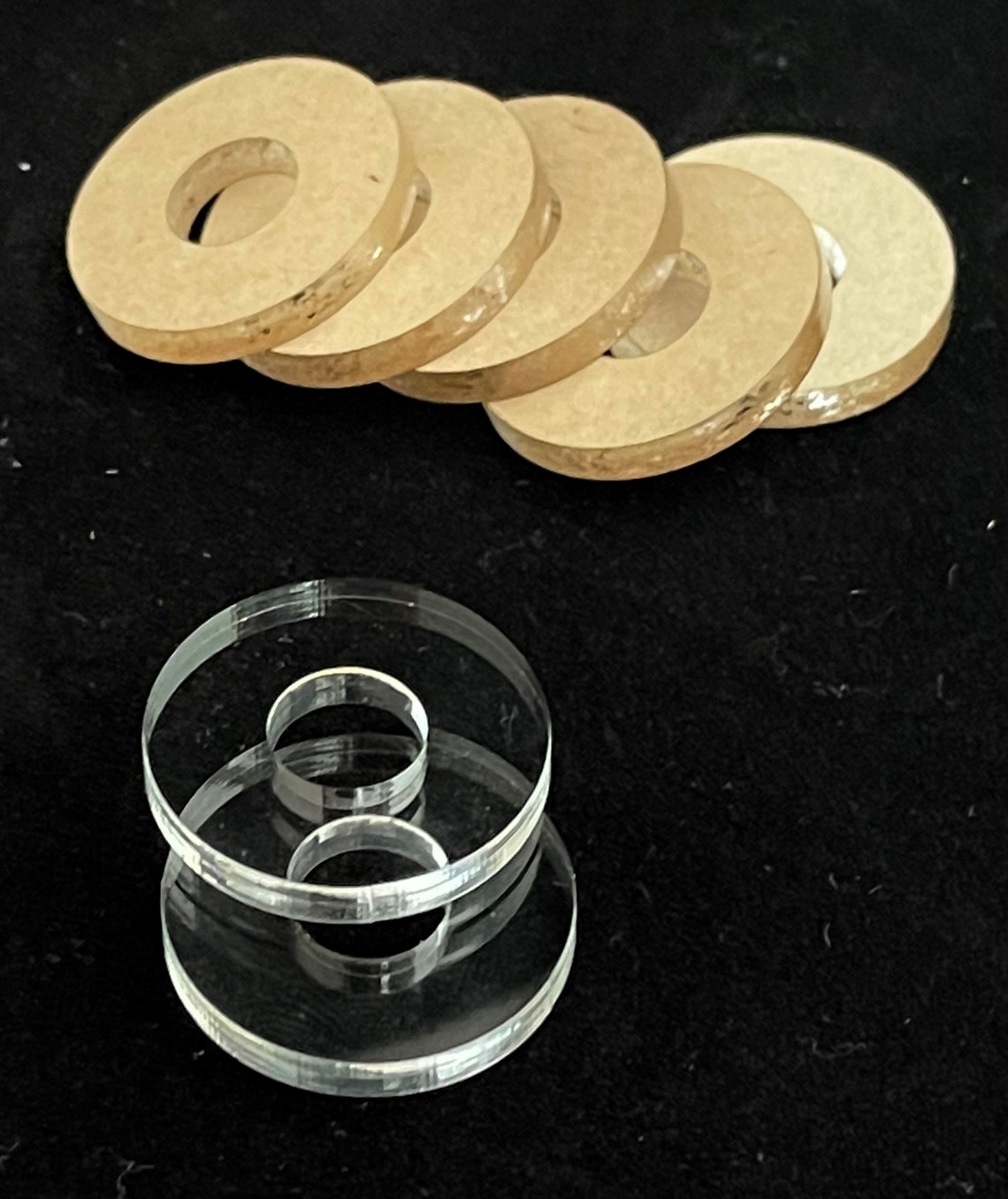 Clear Acrylic Washer Blanks Set of 25 - 1/2" Diameter X 1/4" ID X 1/4 ...
