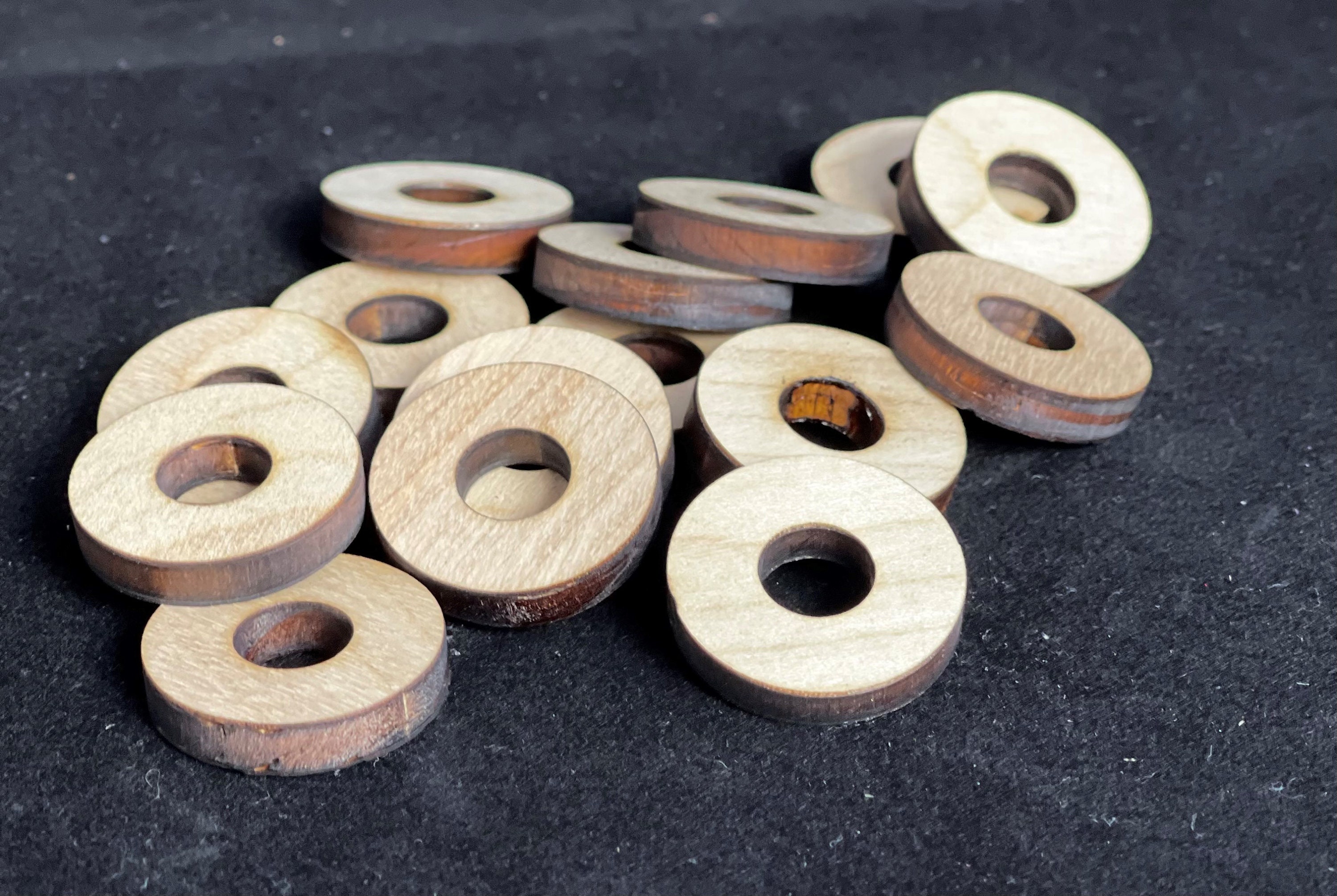 Wood Washer Blanks 1 Inch Diameter X 3/8" ID X 1/4" Thick Set of 25 ...