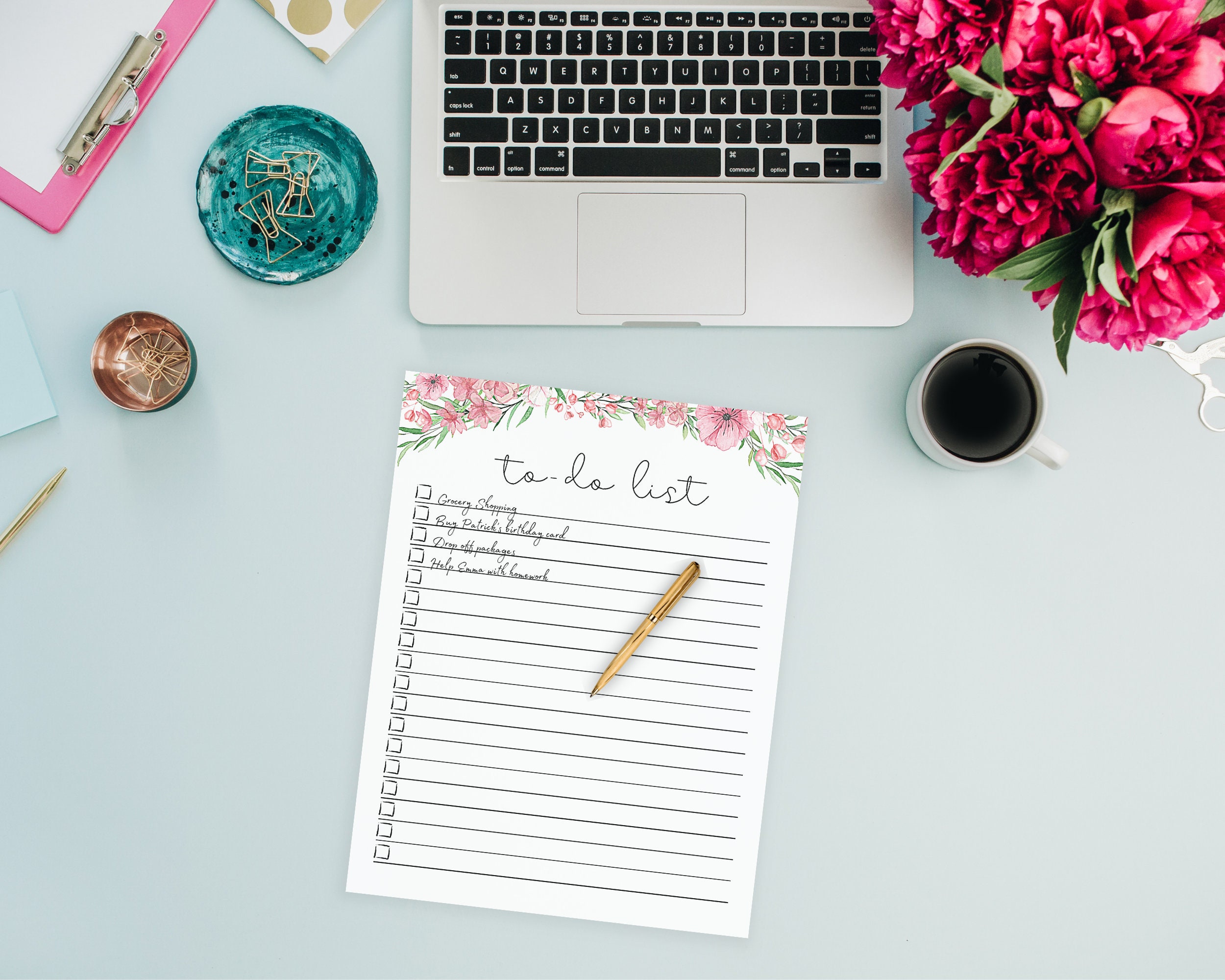 To Do List Printable | Notes PDF | Flower List Print | To-do List ...