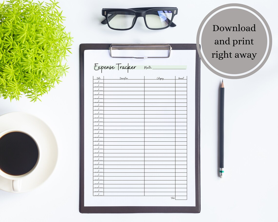Expense Tracker Printable | Budget Planner PDF | Monthly Finance ...