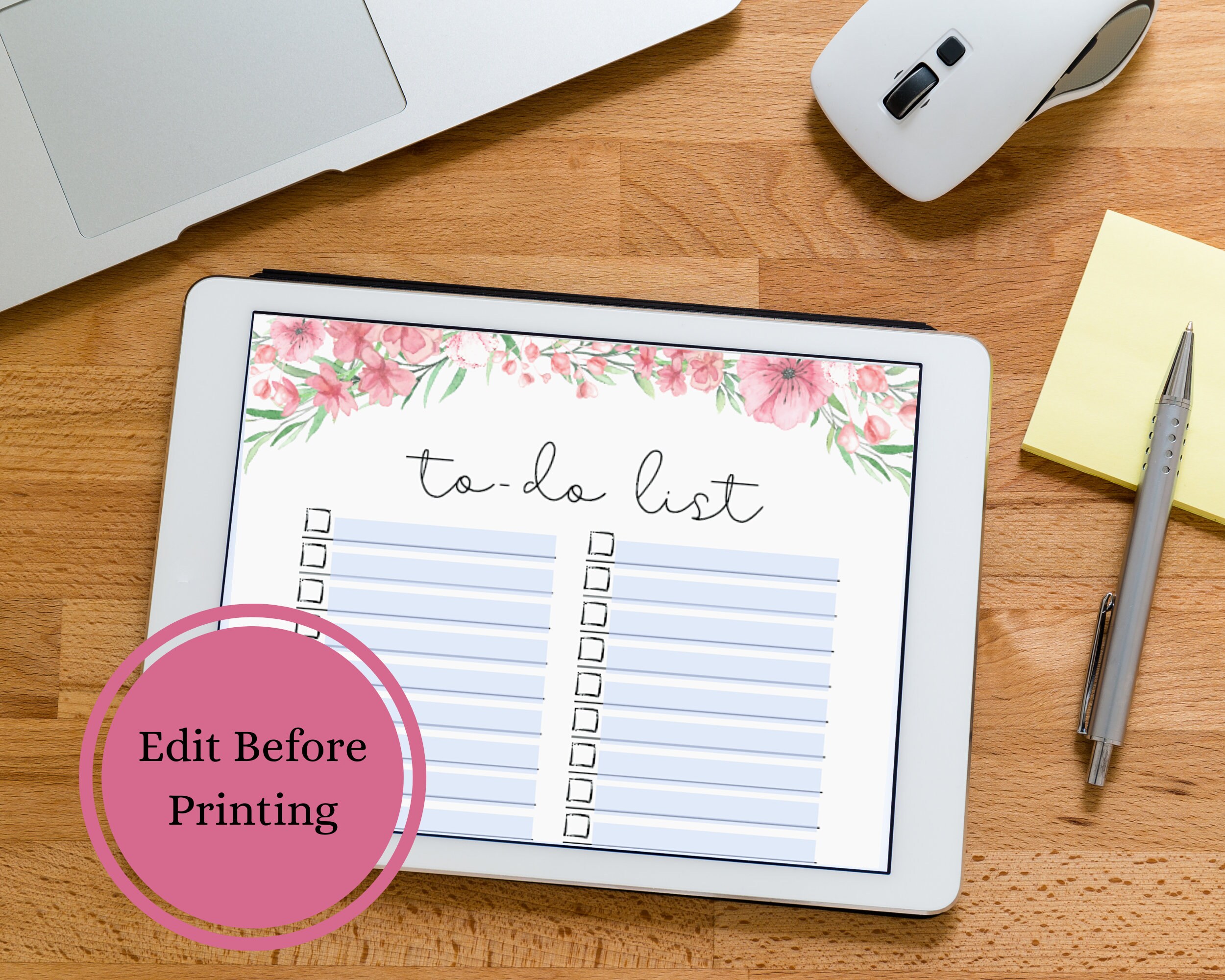 To Do List Printable | Notes PDF | Flower List Print | To-do List ...